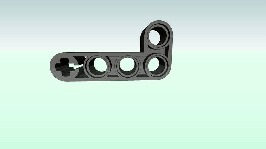 Lego Technic Beam Angled 5 Holes Gray 3d model