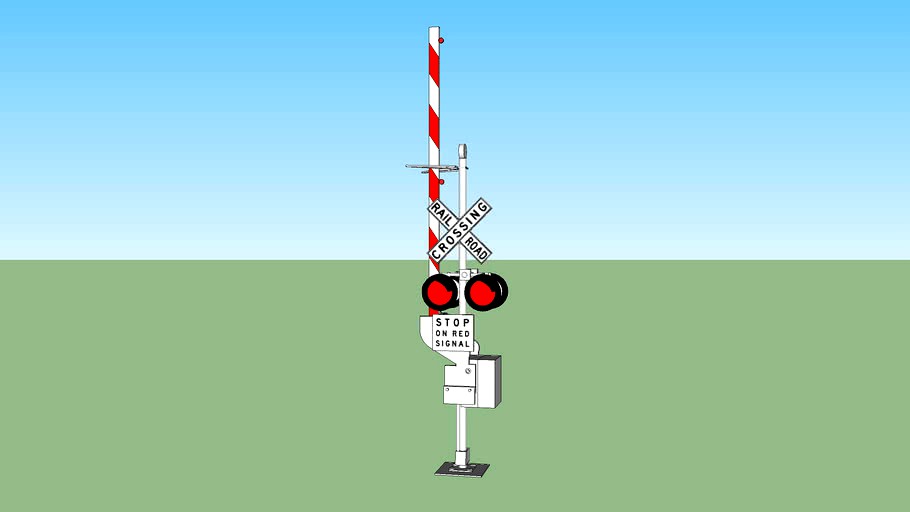 Railroad Crossing Signal with Gate 3d model