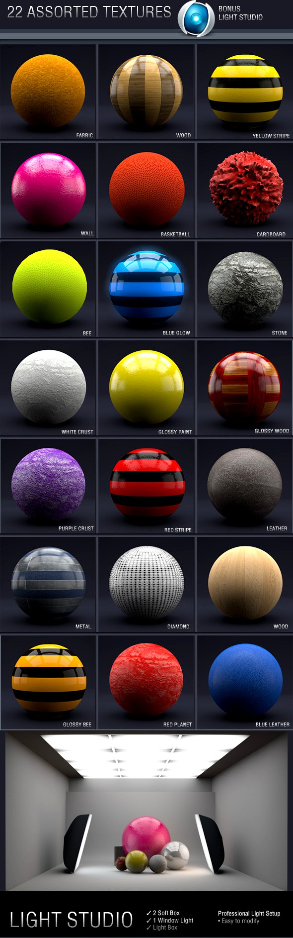 C4D Assorted Textures 3d model