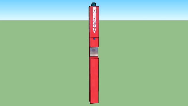 Emergency Blue Light Pole 3d model