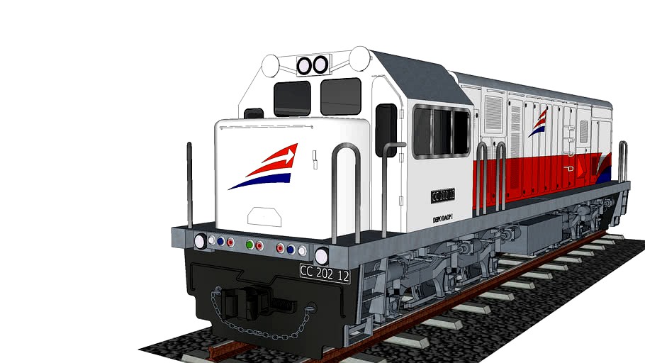 lokomotif cc202 new 3d model