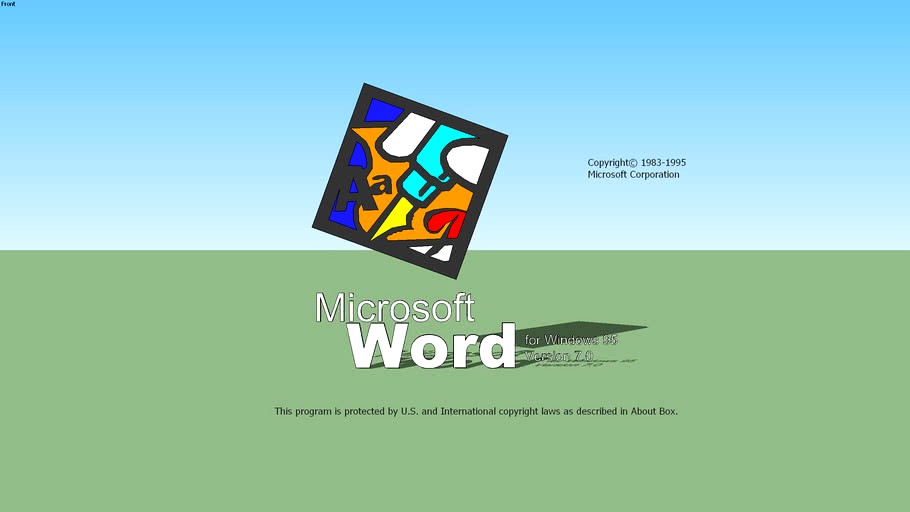 Microsoft Word 95 Logo 3d model