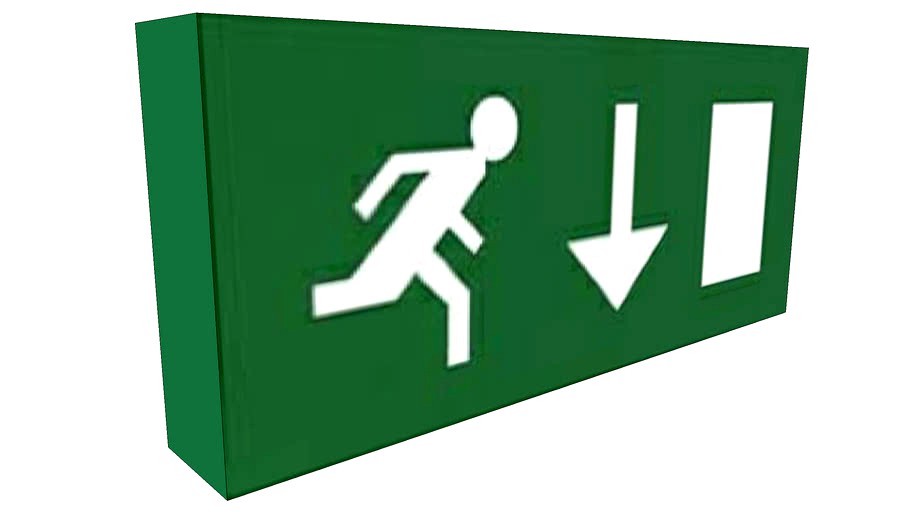 Fire Exit Sign - Exit Straight Ahead 3d model