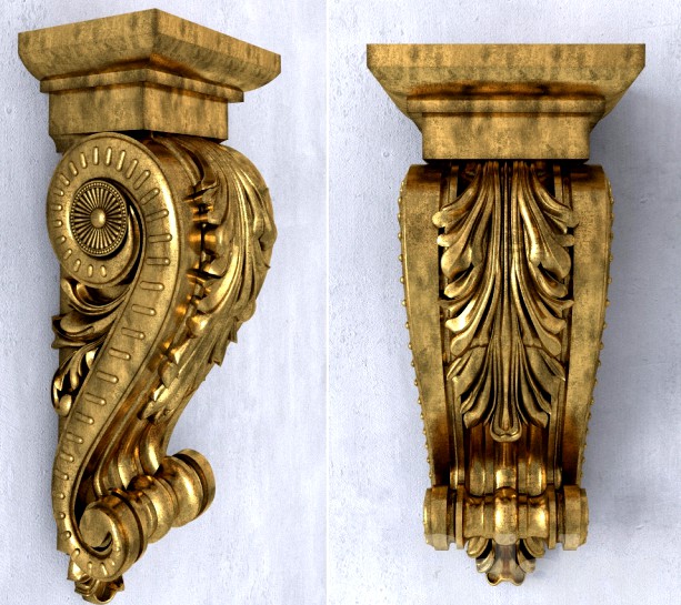 Carved console bracket. 3d model