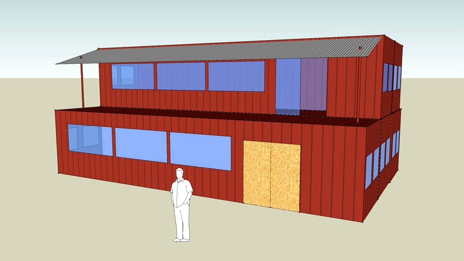Shipping Container House 3d model