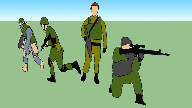 2D Soldiers 3d model