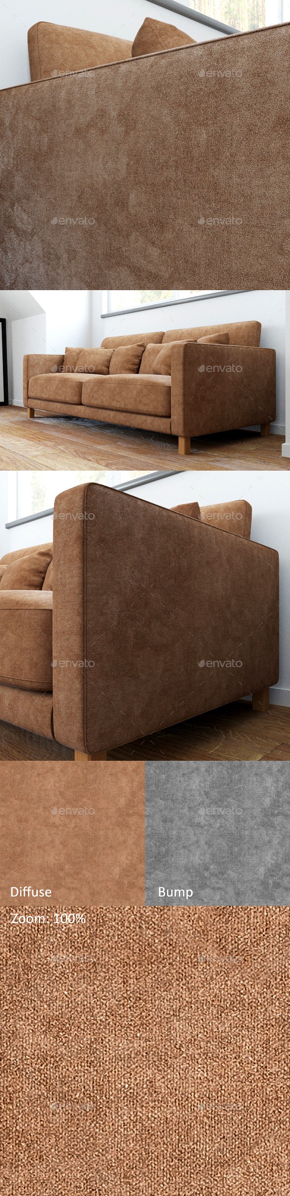 Seamless velvet texture 3d model