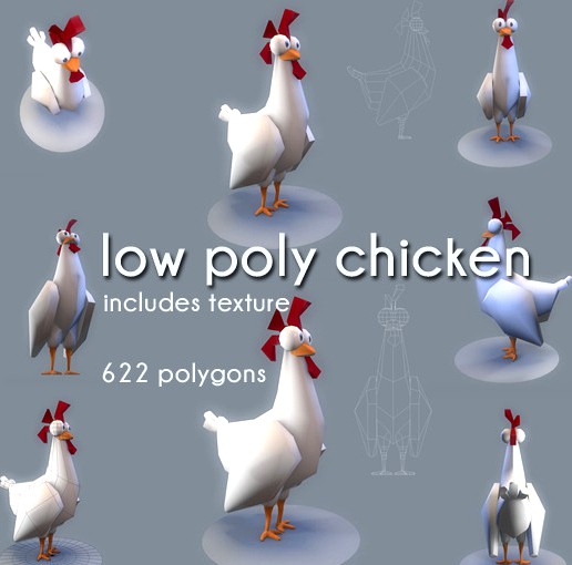 Low Poly Chicken 3d model