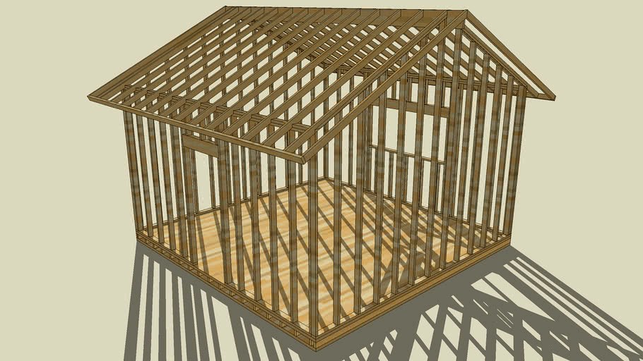 Simple Timber Shed. 3d model
