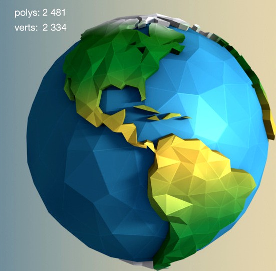 Low Poly Earth 3d model