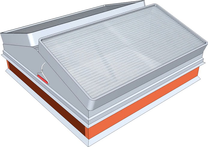 AUTOMATIC FIRE VENT - TRANSLUCENT COVER - LUMIVENT 3d model