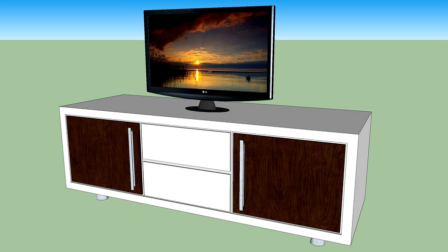 TV 42' LCD com Rack 3d model