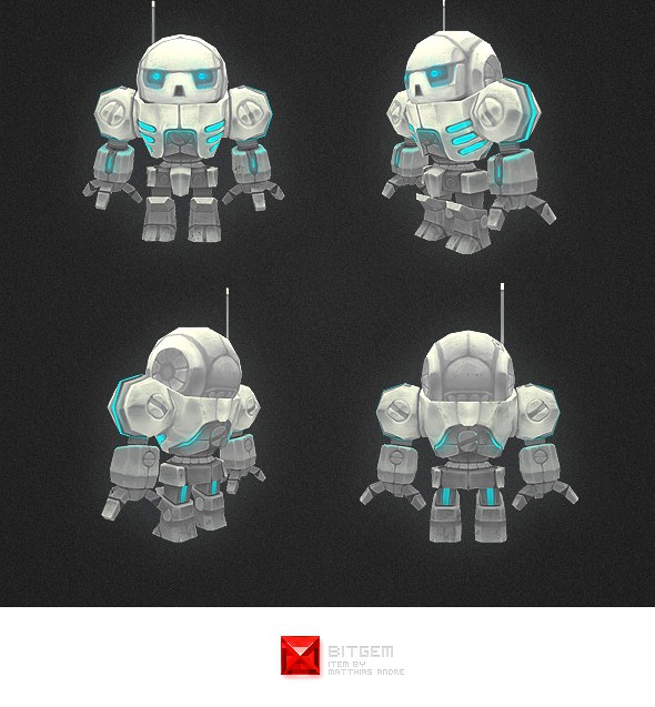 Low Poly Mini Mech 3d model