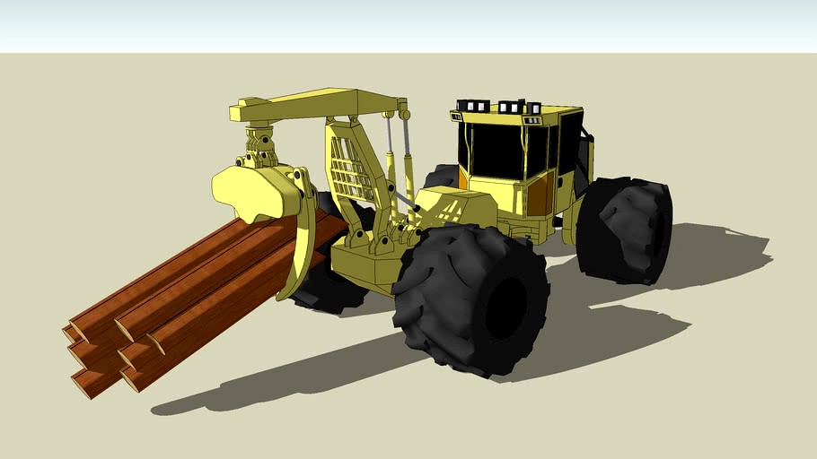 tigercat 620 skidder 3d model