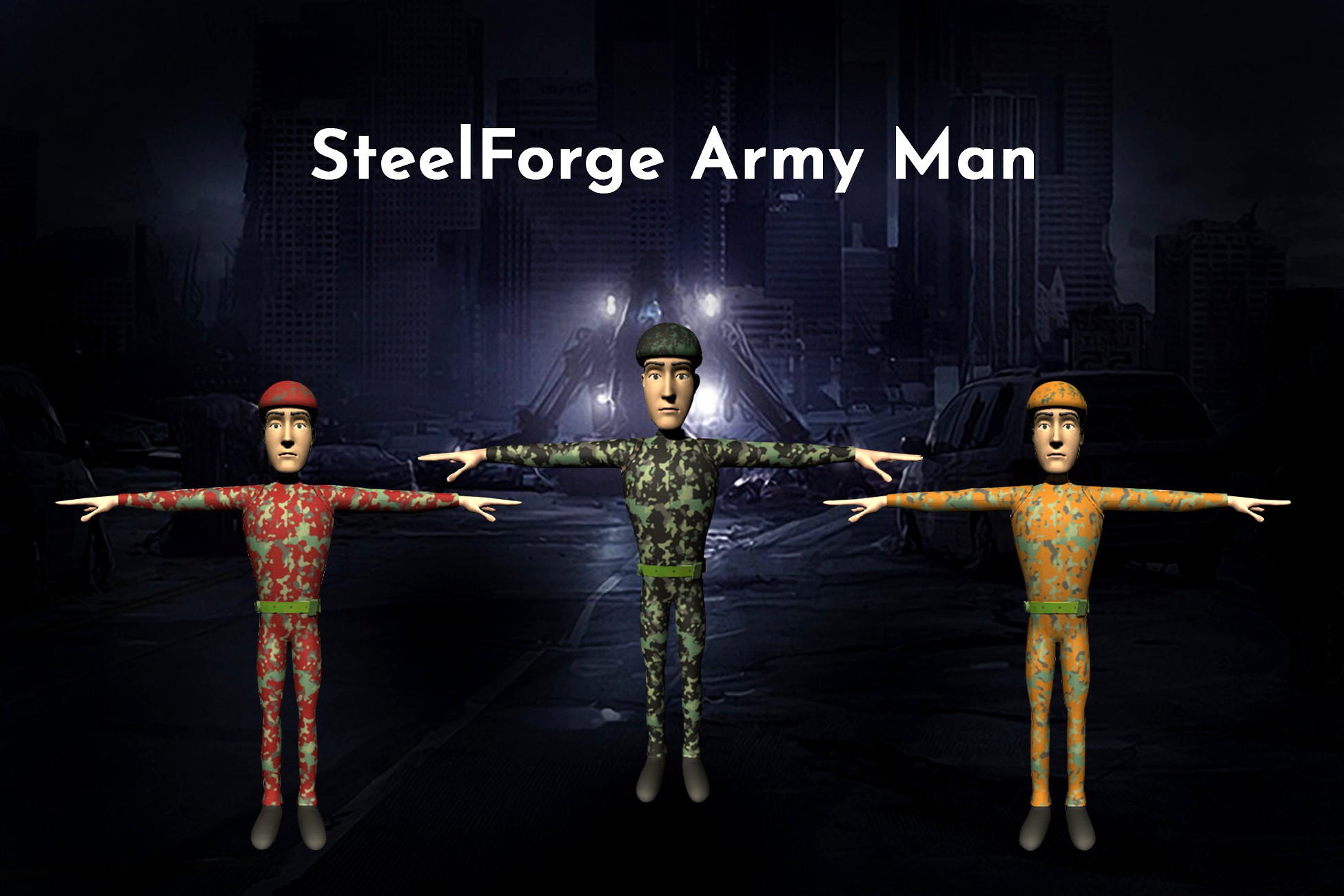 3D Army Man Game Character model