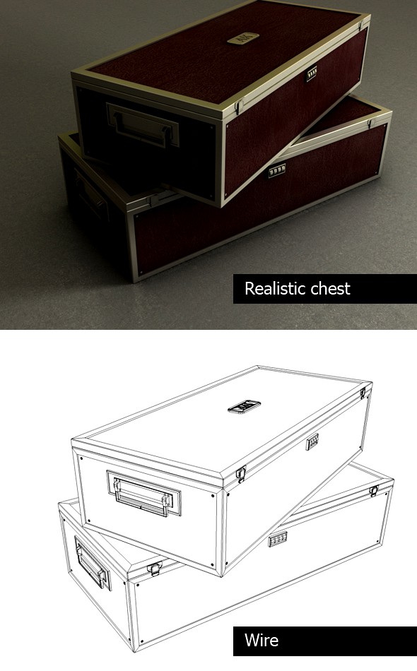 Realistic chest 3d model