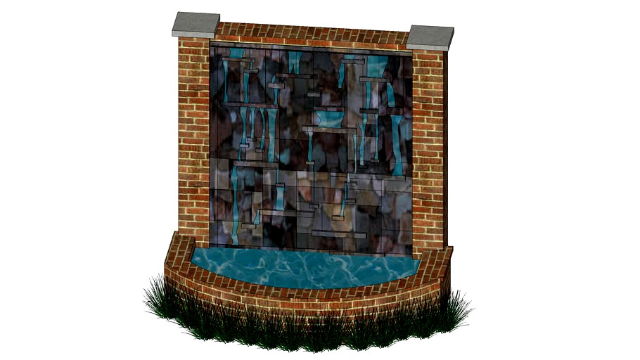 weeping wall and fountain 3d model