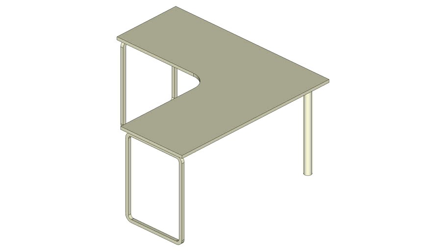 System L Shaped Table 5'x5' 3d model