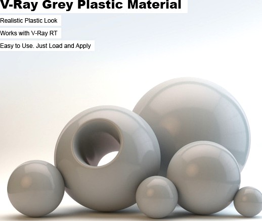V-Ray Grey Plastic Material 3d model
