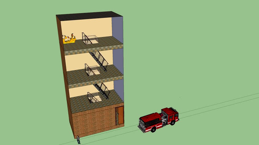 unit block fire 3d model