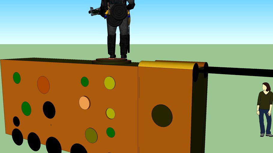 Panzer mit coolem soldat 3d model