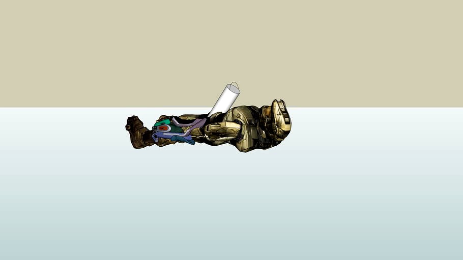 master chief with gun and balls 3d model