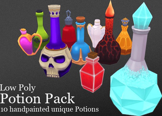 Low Poly Potion Pack 3d model