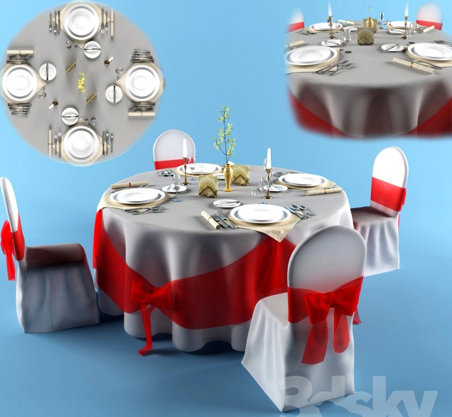 banquet table 3d model