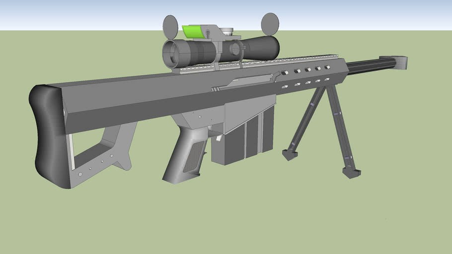 M82A2 barrett .50 cal sniper rifle 3d model