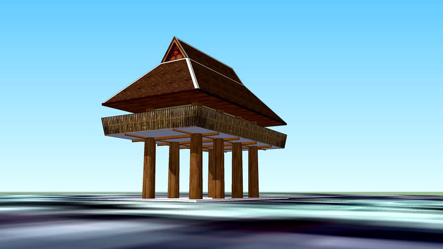 Northern Thai rice barn (Lhong-Kao), Chiang Mai, Thailand 3d model