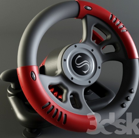 Gaming steering wheel 3d model