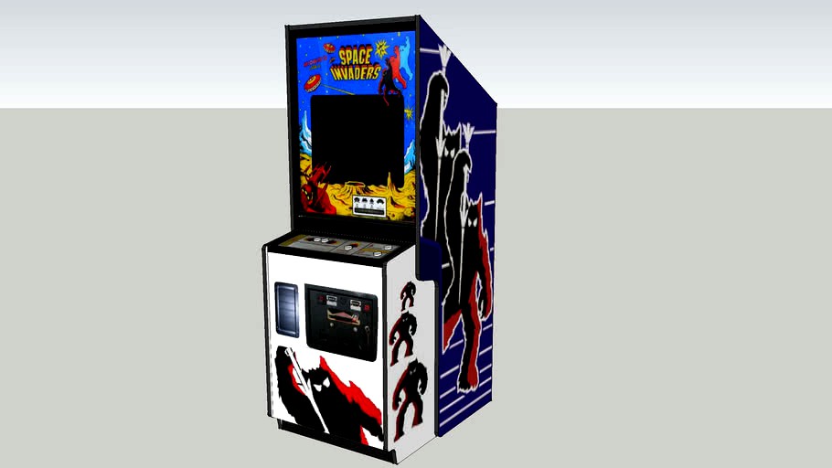 Space Invaders arcade game 3d model
