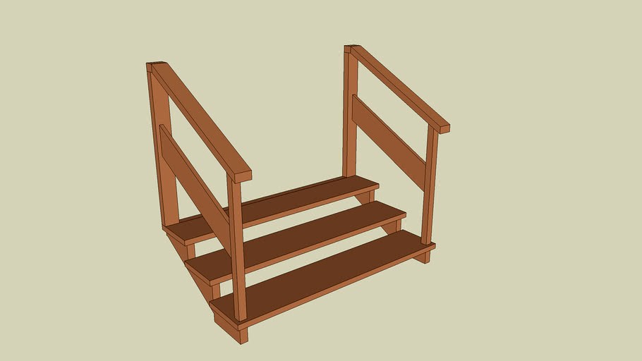 Short deck steps 3d model