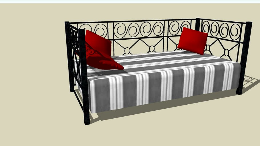 Banquette en fer forgé 3d model