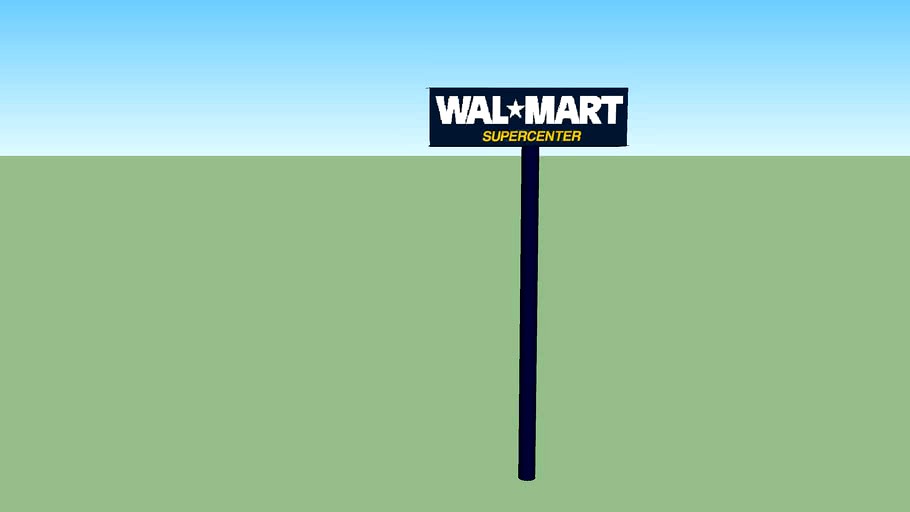 Walmart Supercenter Sign 3d model