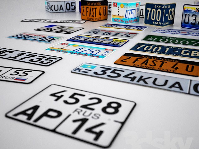 License plates 3d model
