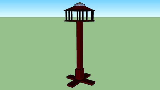 Octagonal Bird Table 3d model