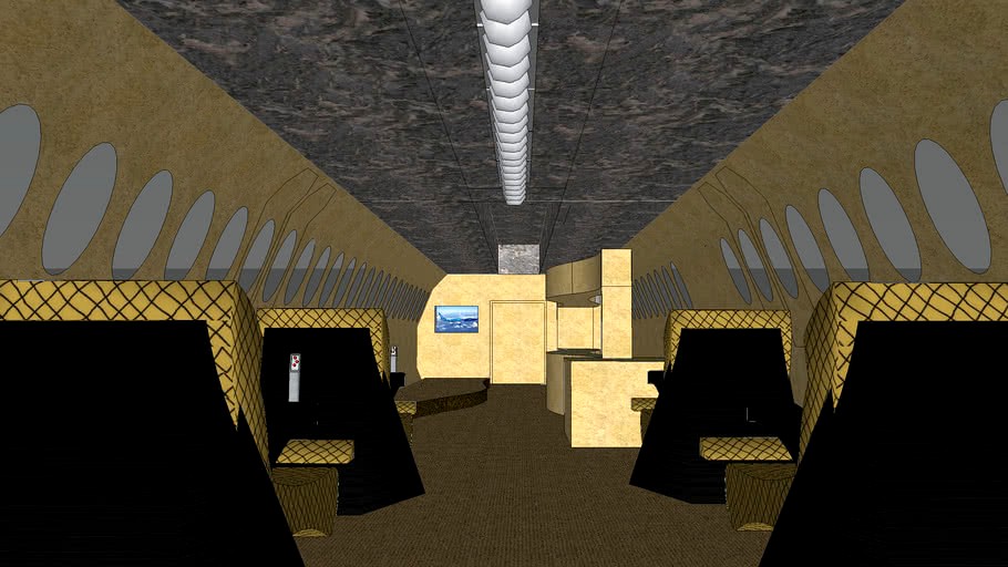 plane interior 3d model