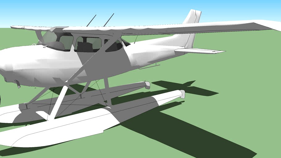 Cessna C172 Skyhawk Seaplane Floats. 3d model