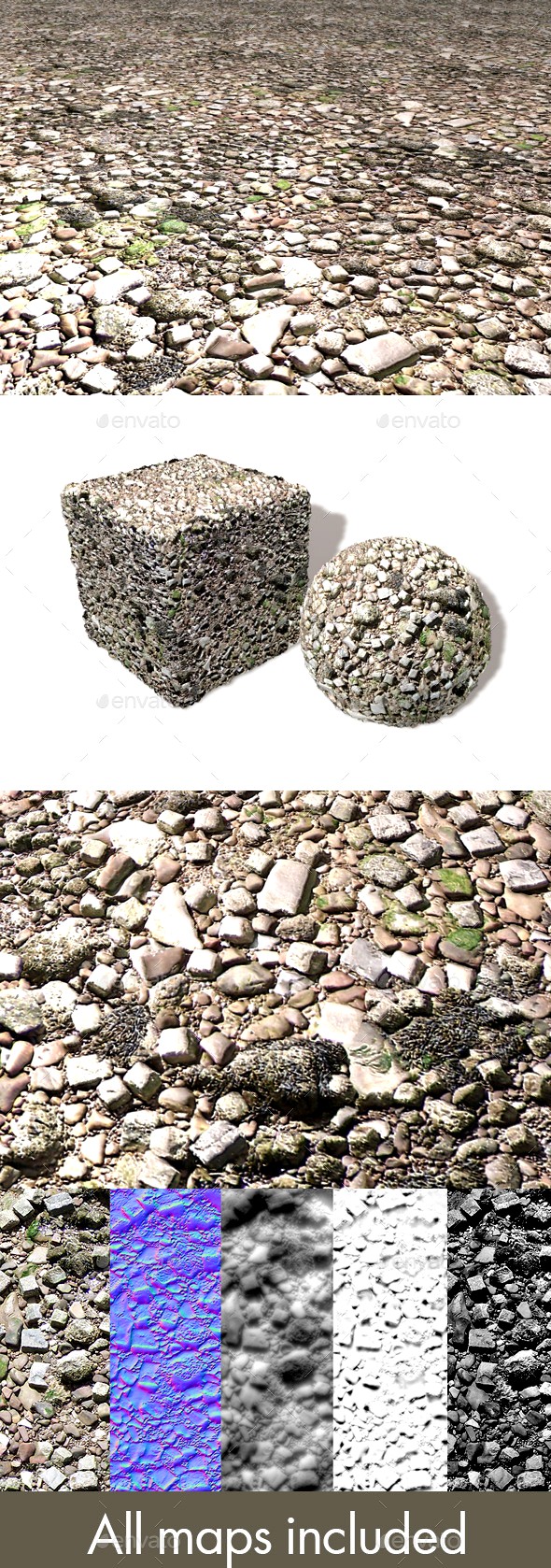 Rubble Seamless Texture 3d model