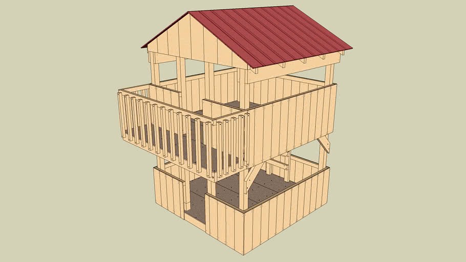 2 Storey Play Fort 3d model
