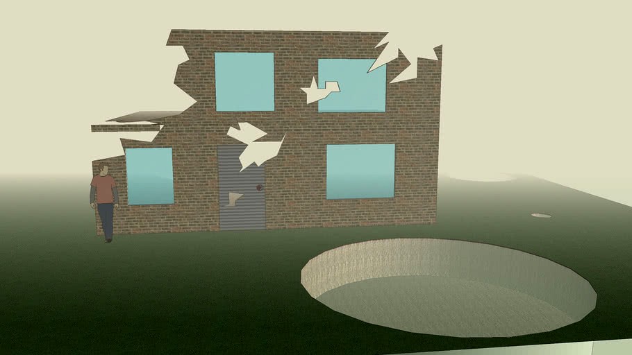 Bombed House WW2 3d model