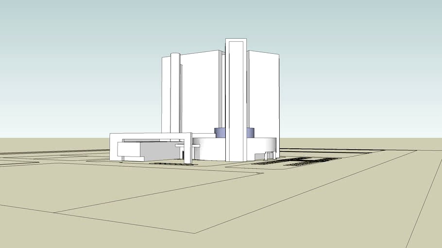 Tri-Tower building 3d model