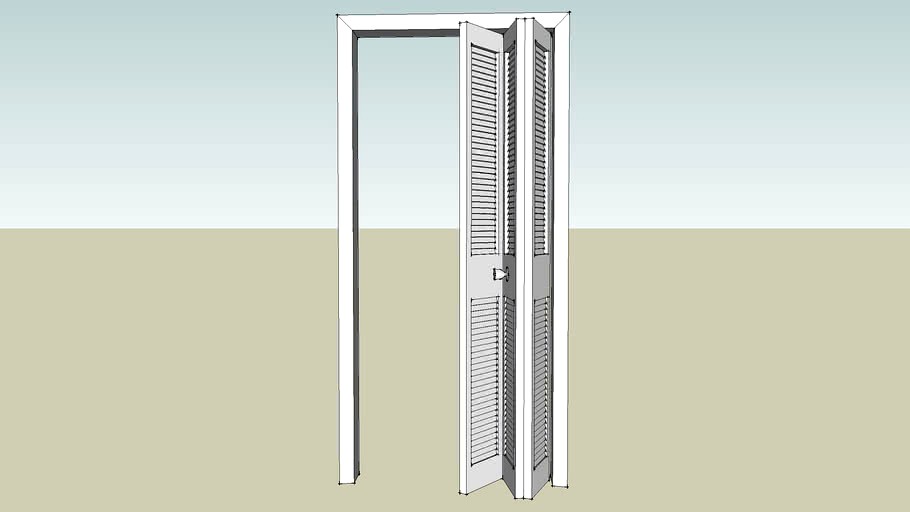 Louver door x3 3d model