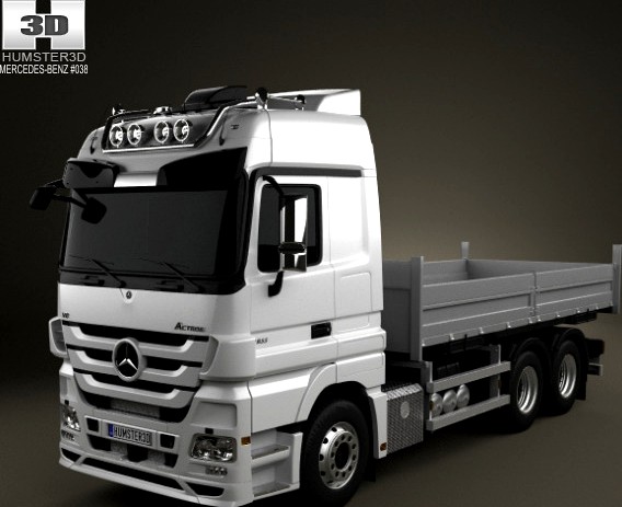 Mercedes-Benz Actros Flatbed 3-axis 2011 3d model