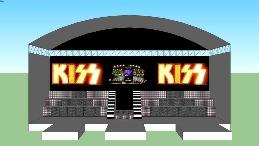 kiss rock nation live stage 3d model