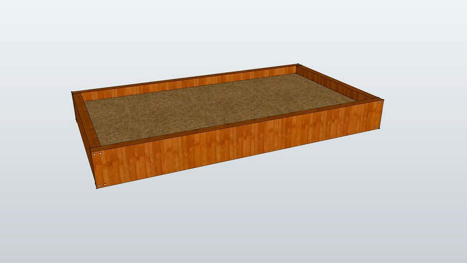 Raised Garden Bed 3x6 3d model