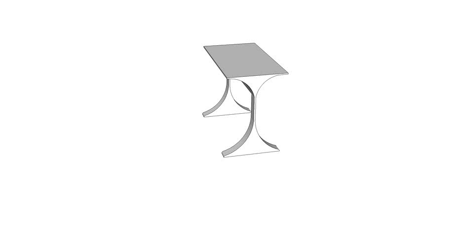 Curved leg desk 3d model