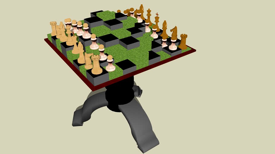 Elevated Chess Set (99) 3d model
