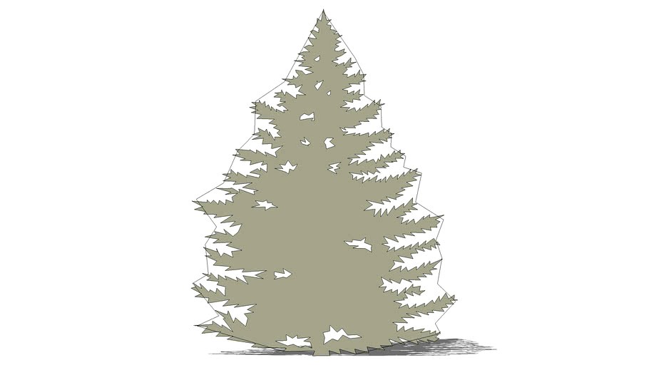 2D sketch pine tree 15' 3d model